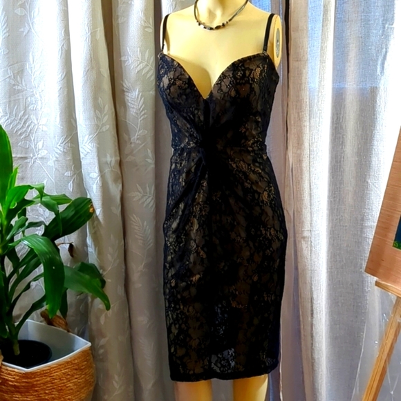bebe | Dresses | Bebe Black Lace Cocktail Dress | Poshmark